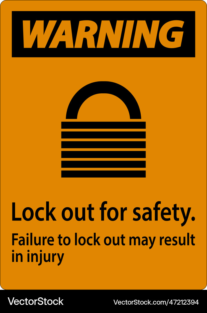 Warning lock out for safety failure Royalty Free Vector