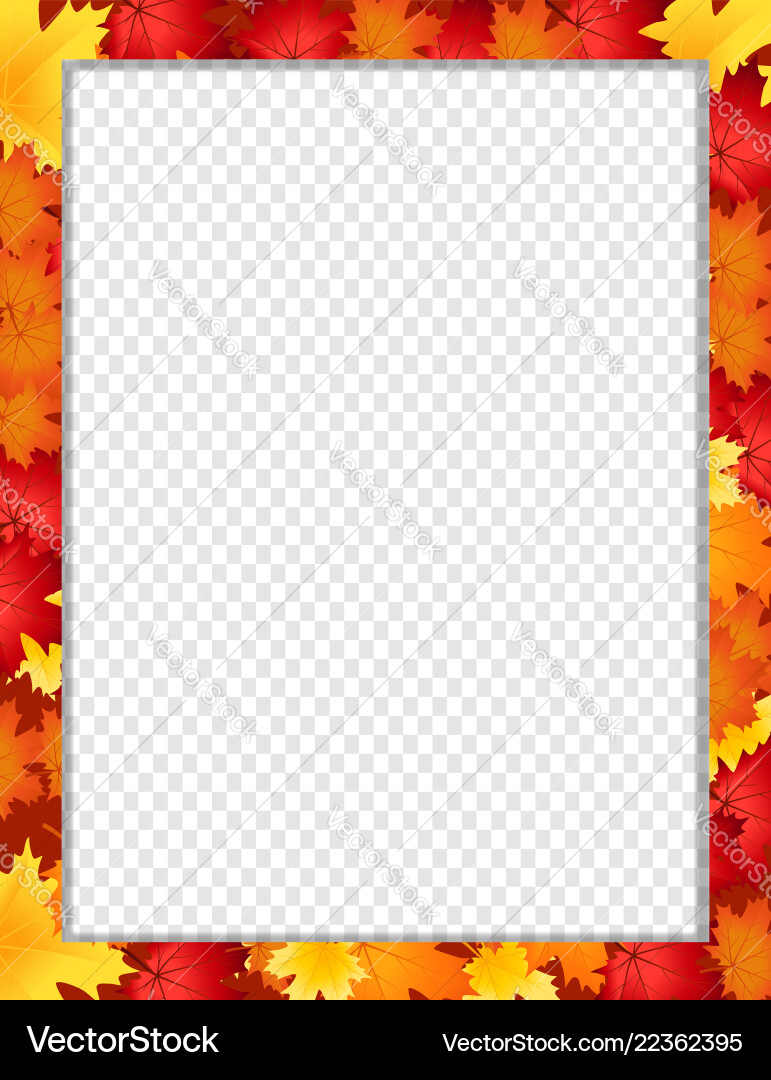 Autumn Maple Leaf Border Royalty Free Vector Image