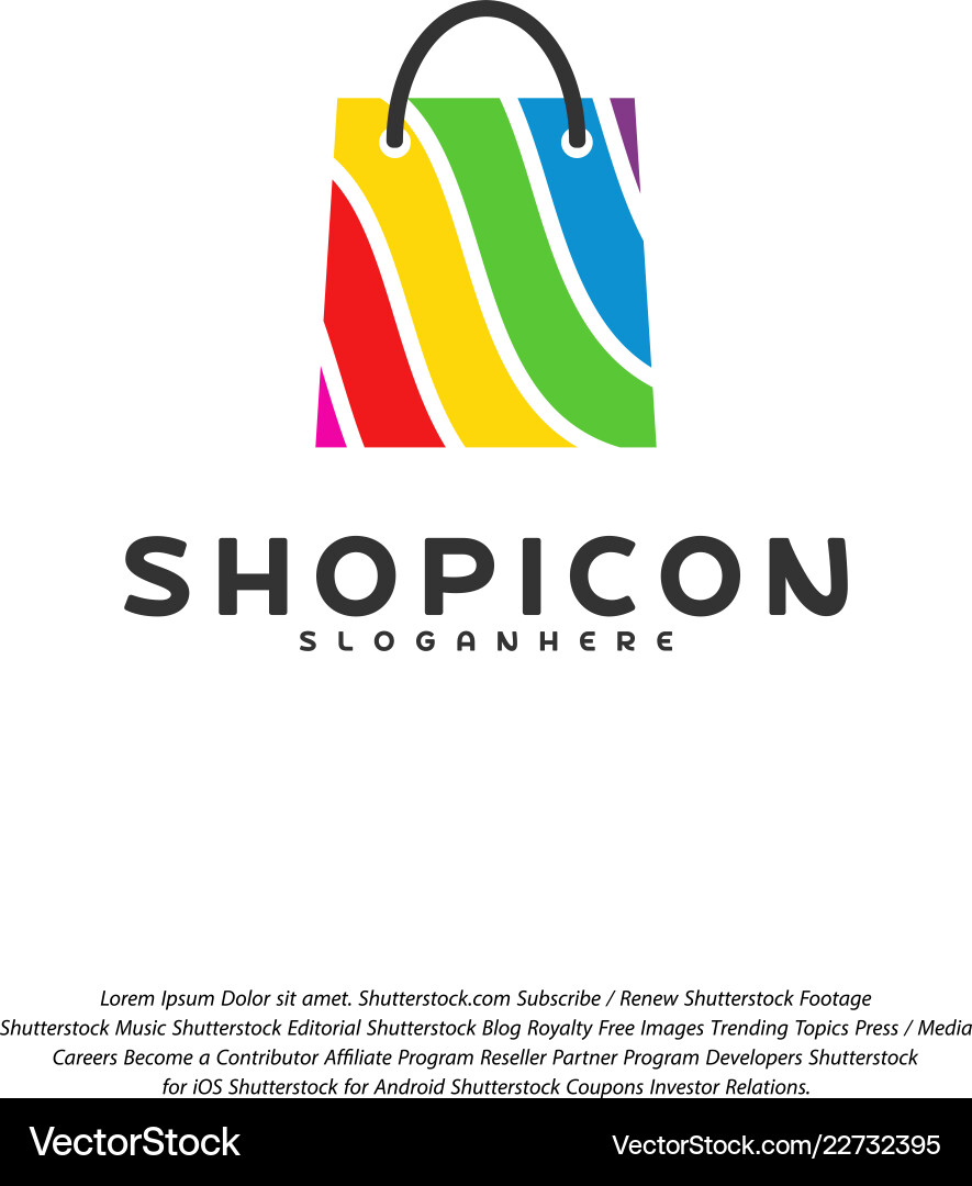 Color shop logo template design Royalty Free Vector Image