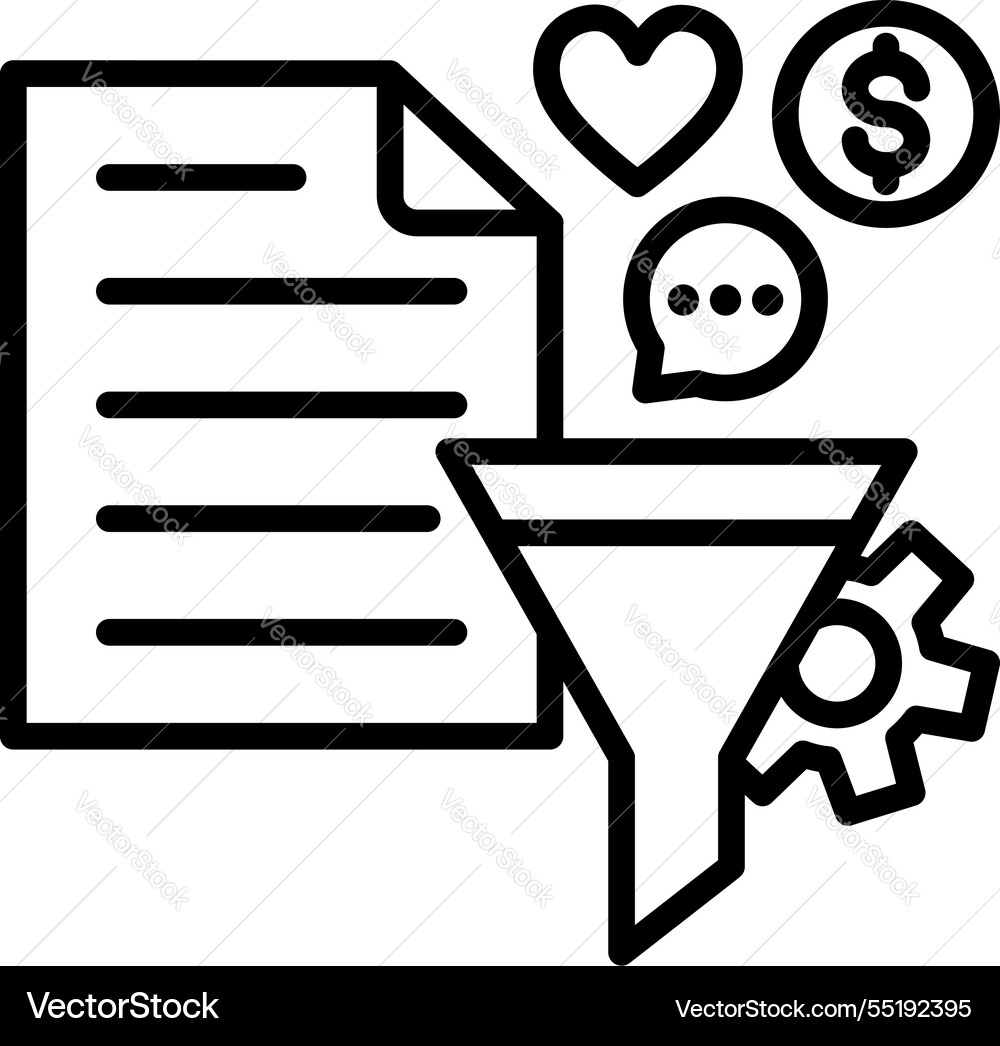 Content curation line icon design Royalty Free Vector Image