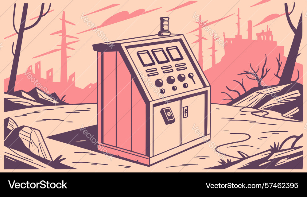 Control panel box industrial and technological Vector Image