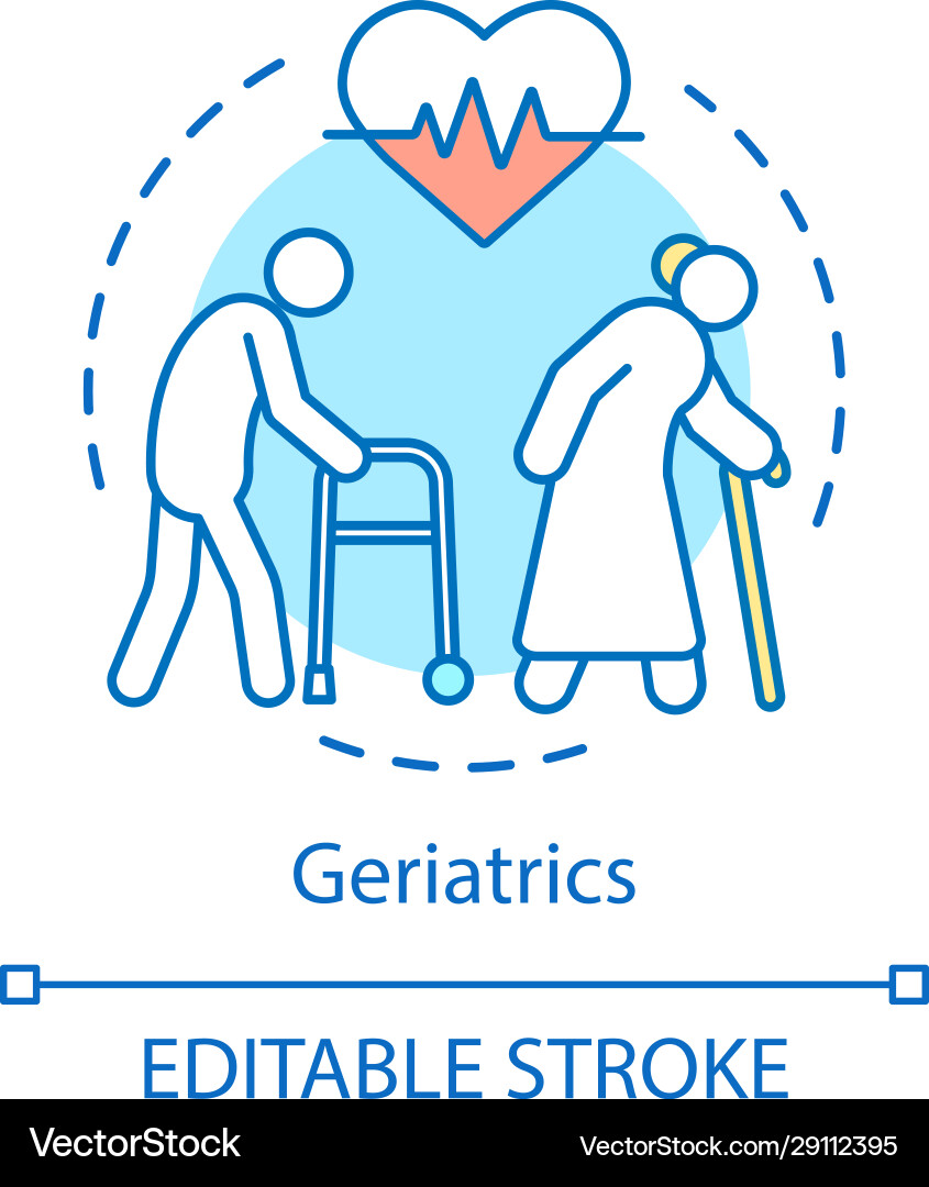 Geriatrics concept icon Royalty Free Vector Image