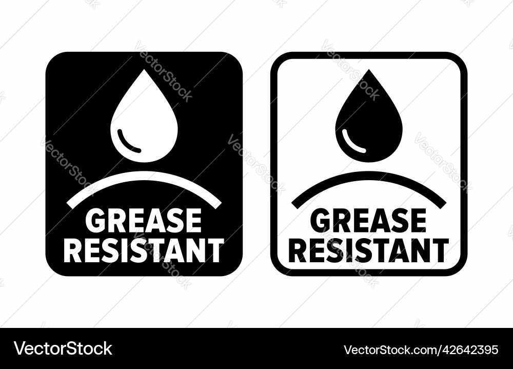 Grease resistant information sign Royalty Free Vector Image