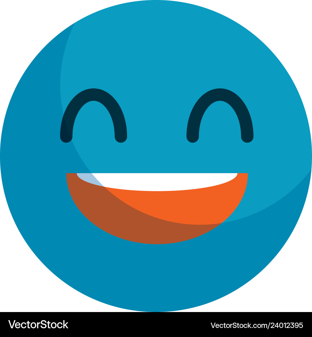 Happy fool face emoticon icon Royalty Free Vector Image