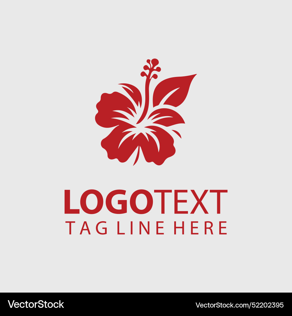 Hibiscus flower logo Royalty Free Vector Image