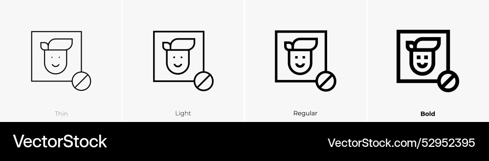 No mask icon thin light regular and bold style Vector Image