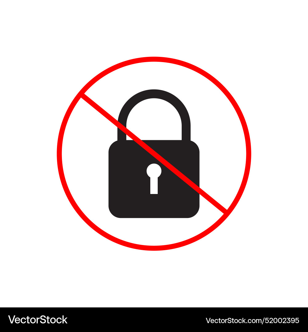 No personal locks allowed sign indicating Vector Image