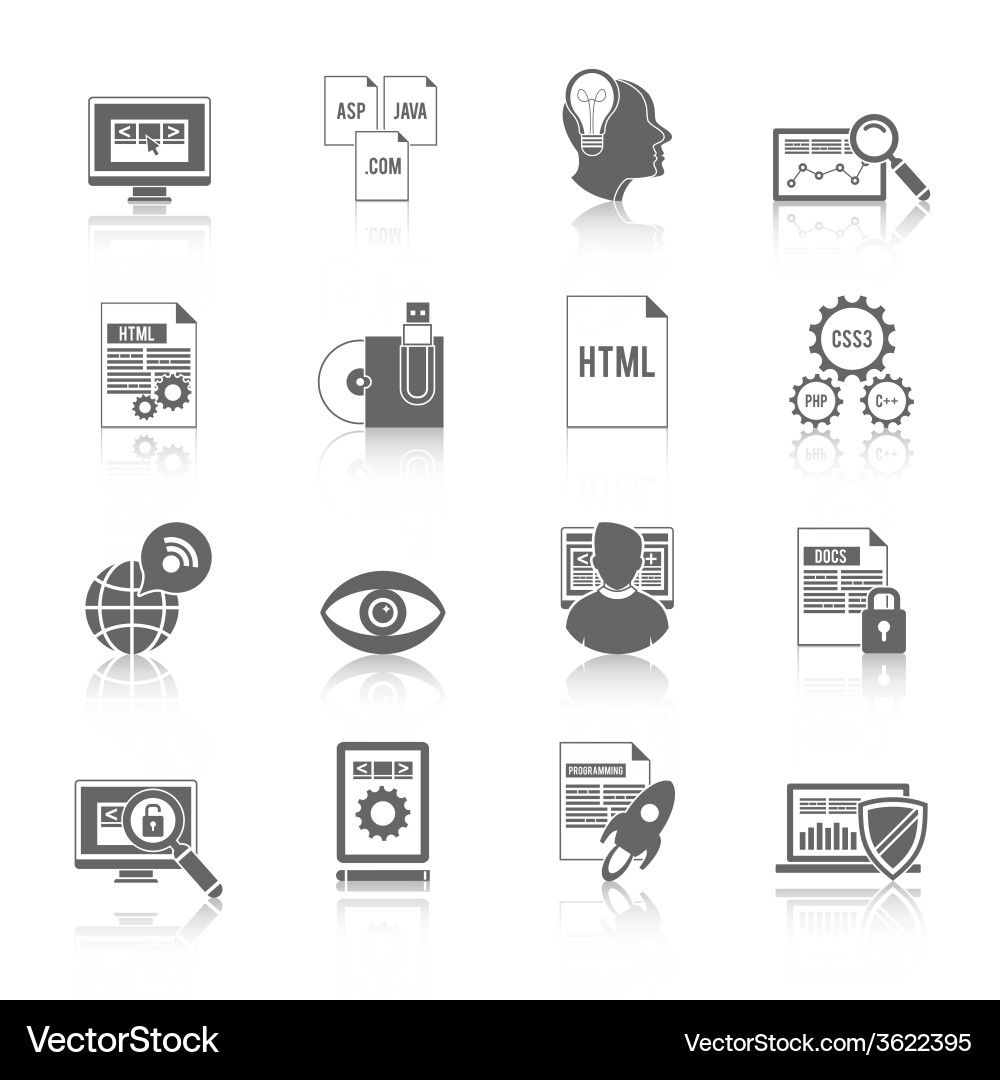 Programmer icon black Royalty Free Vector Image