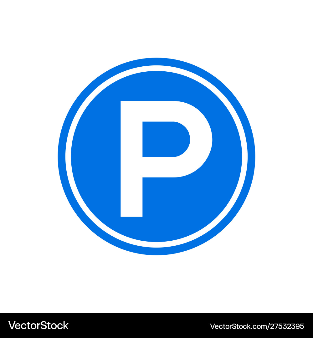 Round Parking Sign Icon Royalty Free Vector Image