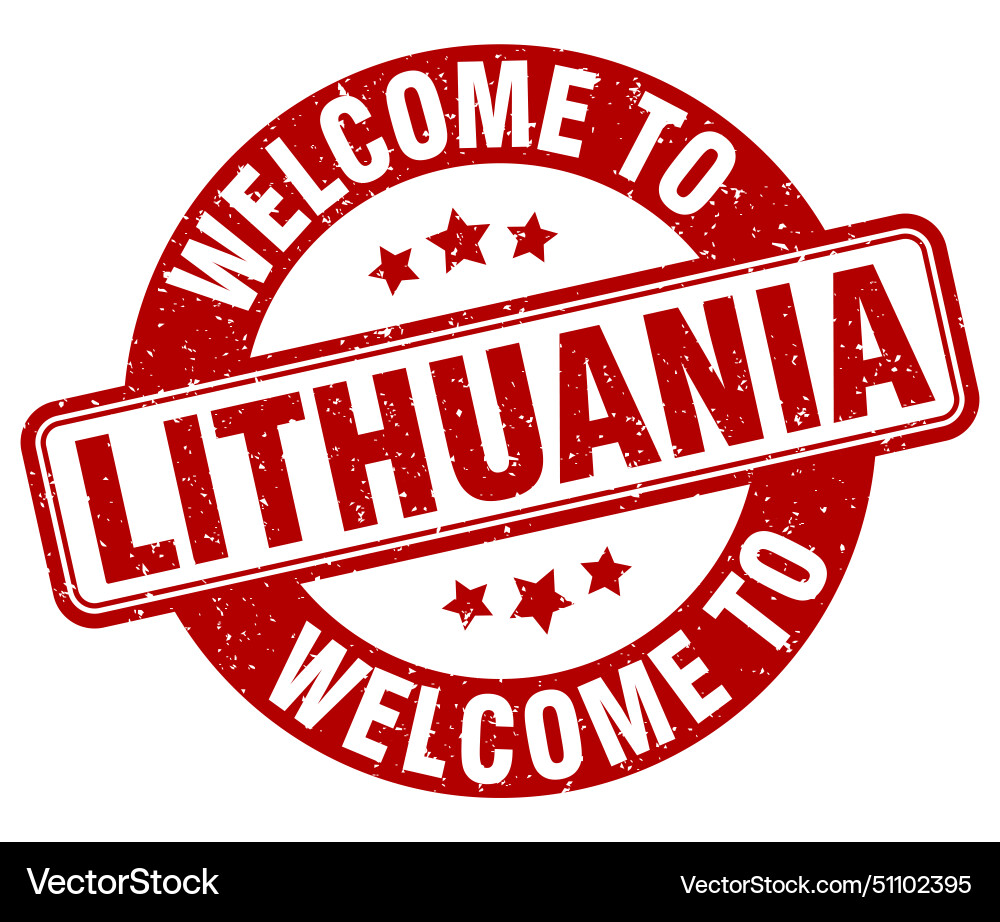 Welcome to lithuania stamp round sign Royalty Free Vector