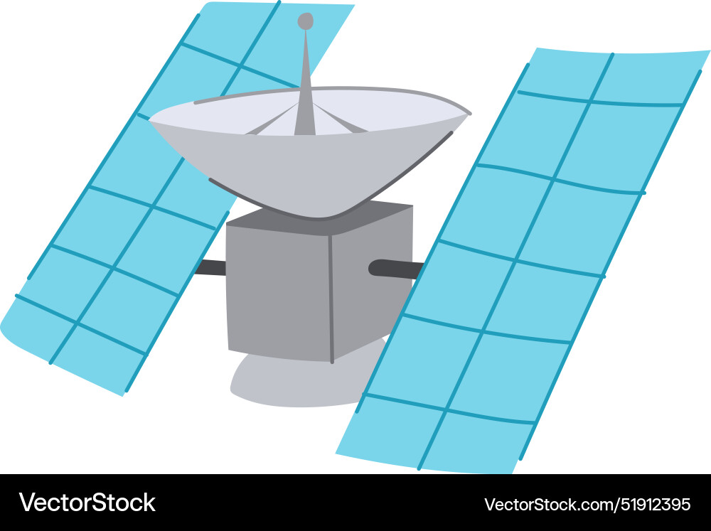 Worldwide satellite cartoon Royalty Free Vector Image