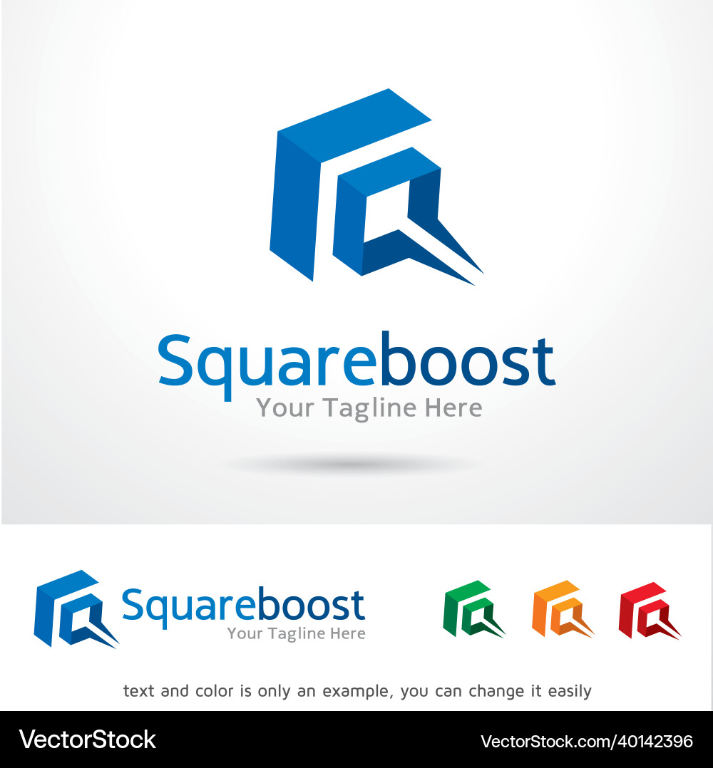 Abstract square logo template Royalty Free Vector Image