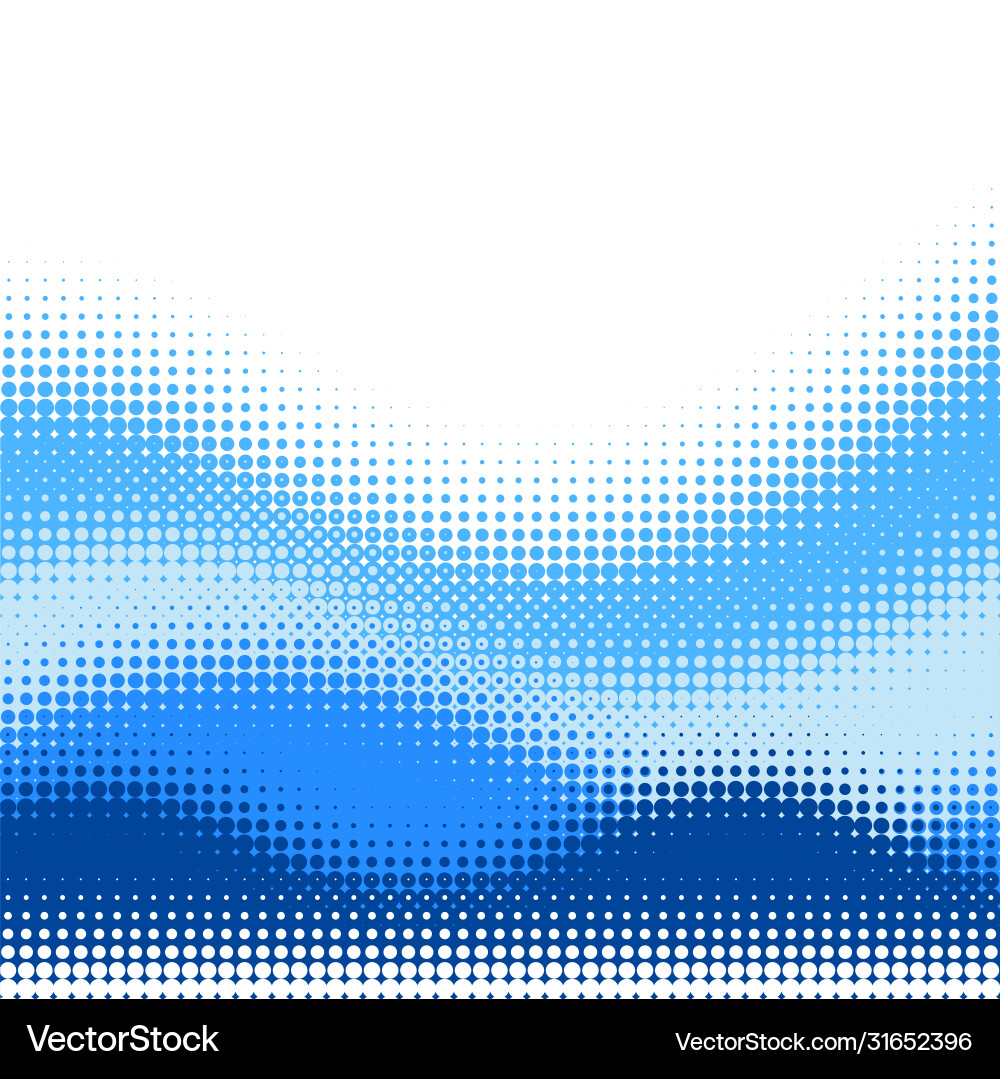 Blue halftone wave background Royalty Free Vector Image