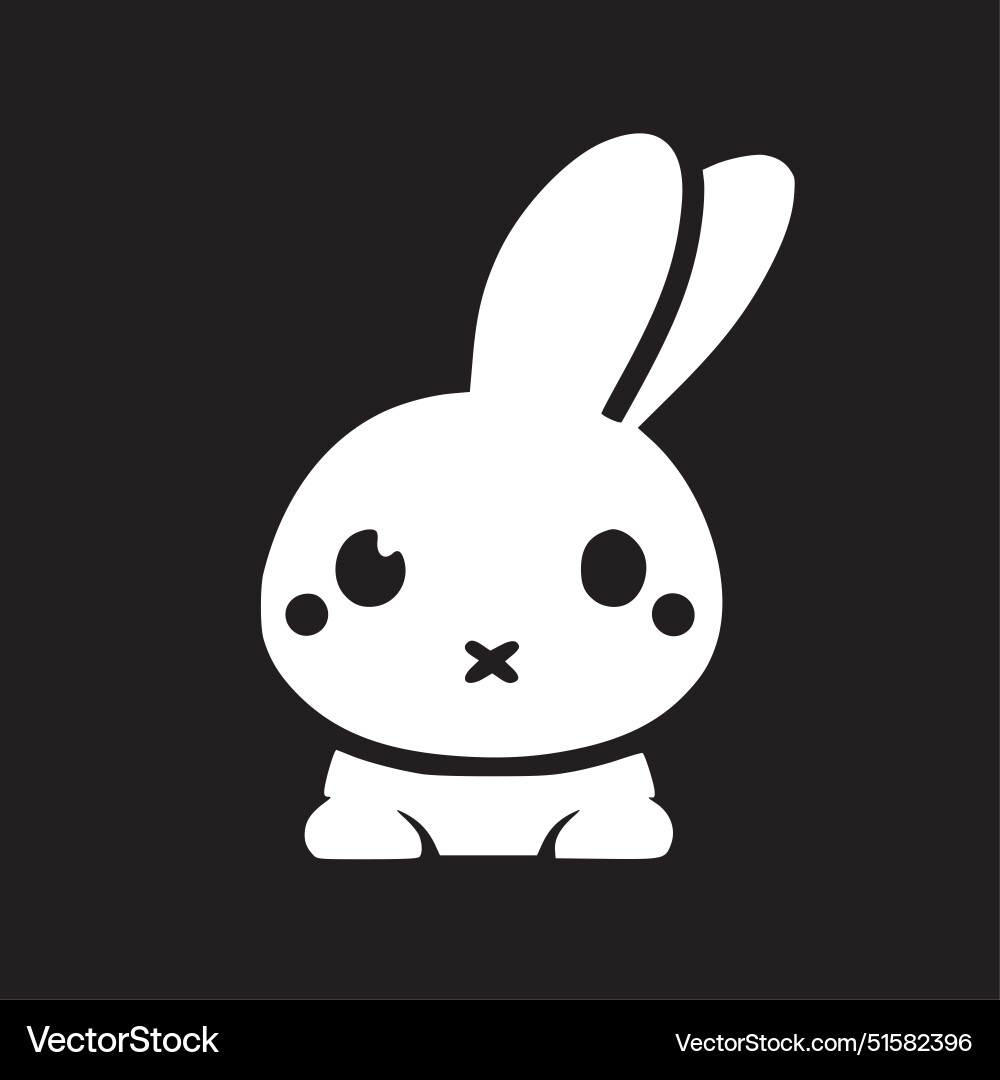 Bunny - black and white isolated icon Royalty Free Vector