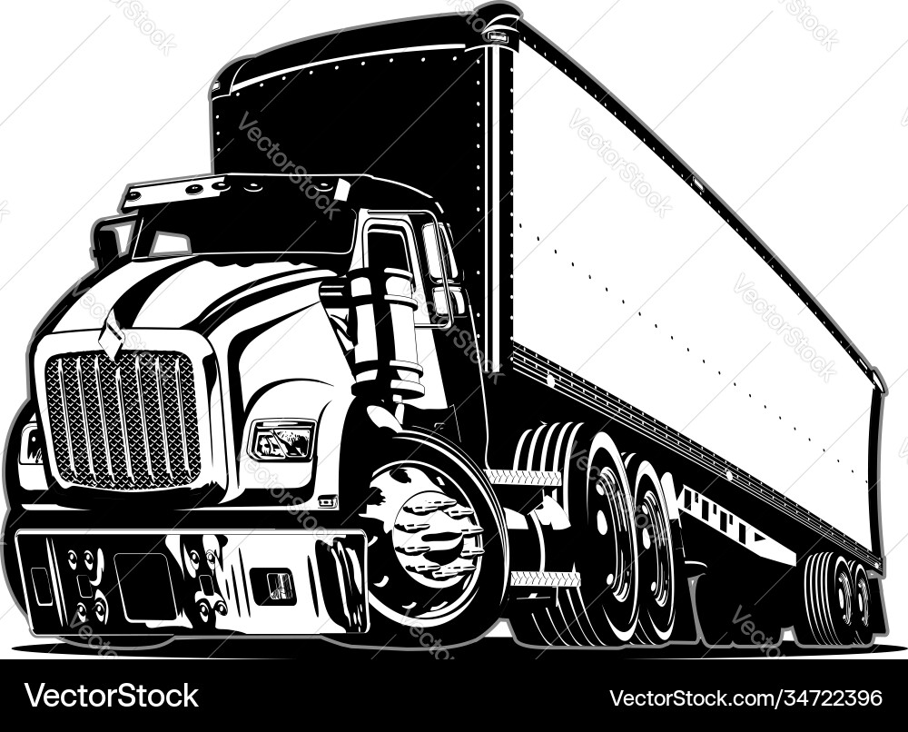 Cartoon semi truck Royalty Free Vector Image - VectorStock