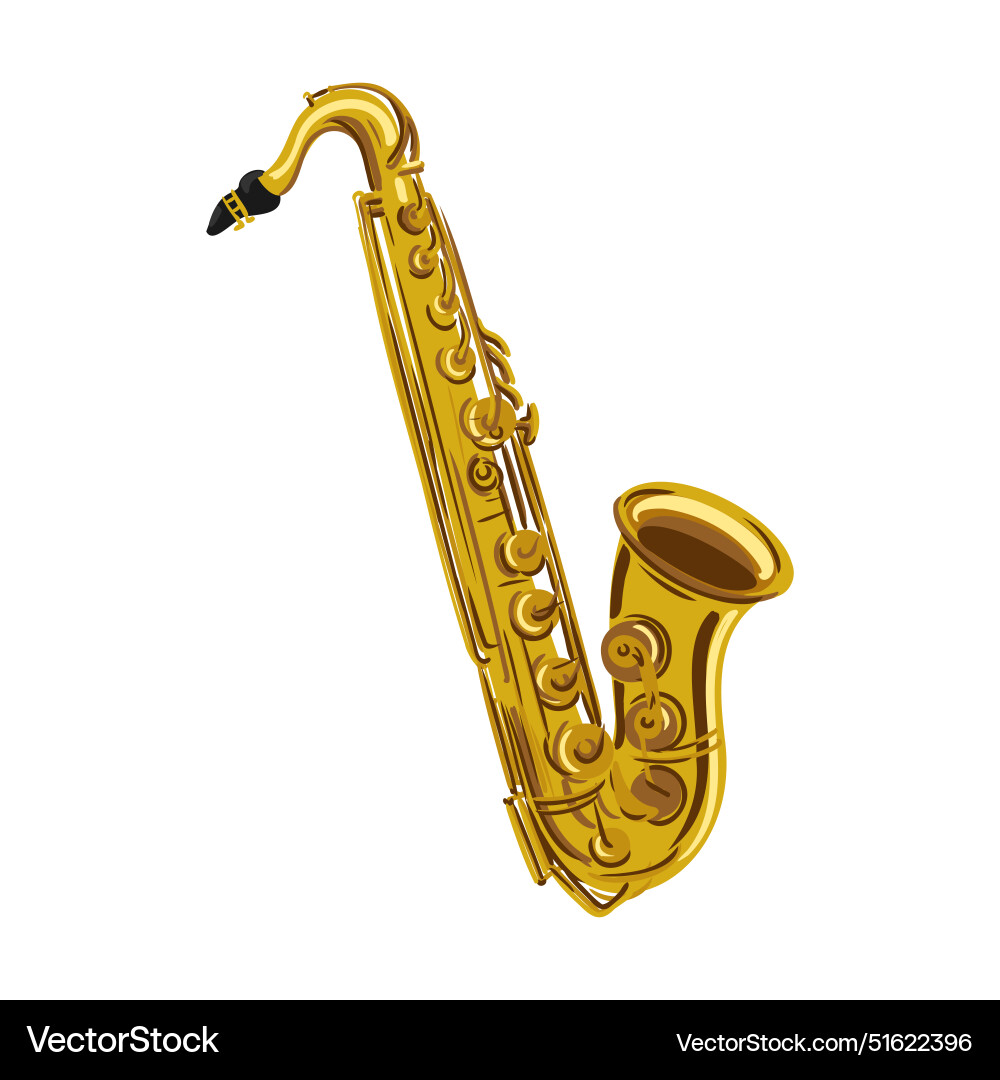 Drawing musical instrument saxophone Royalty Free Vector