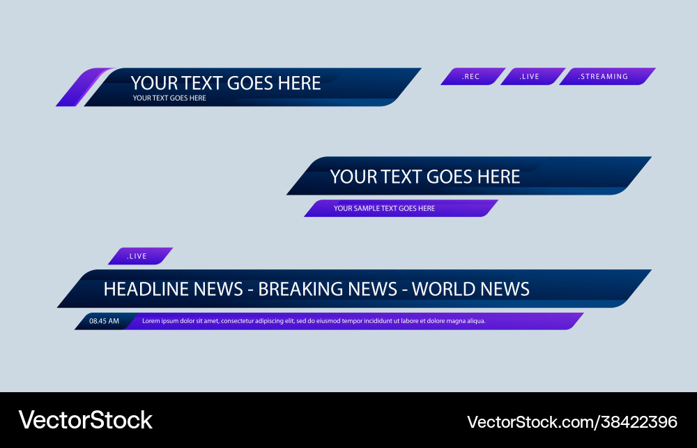 Modern Purple Lower Third Royalty Free Vector Image