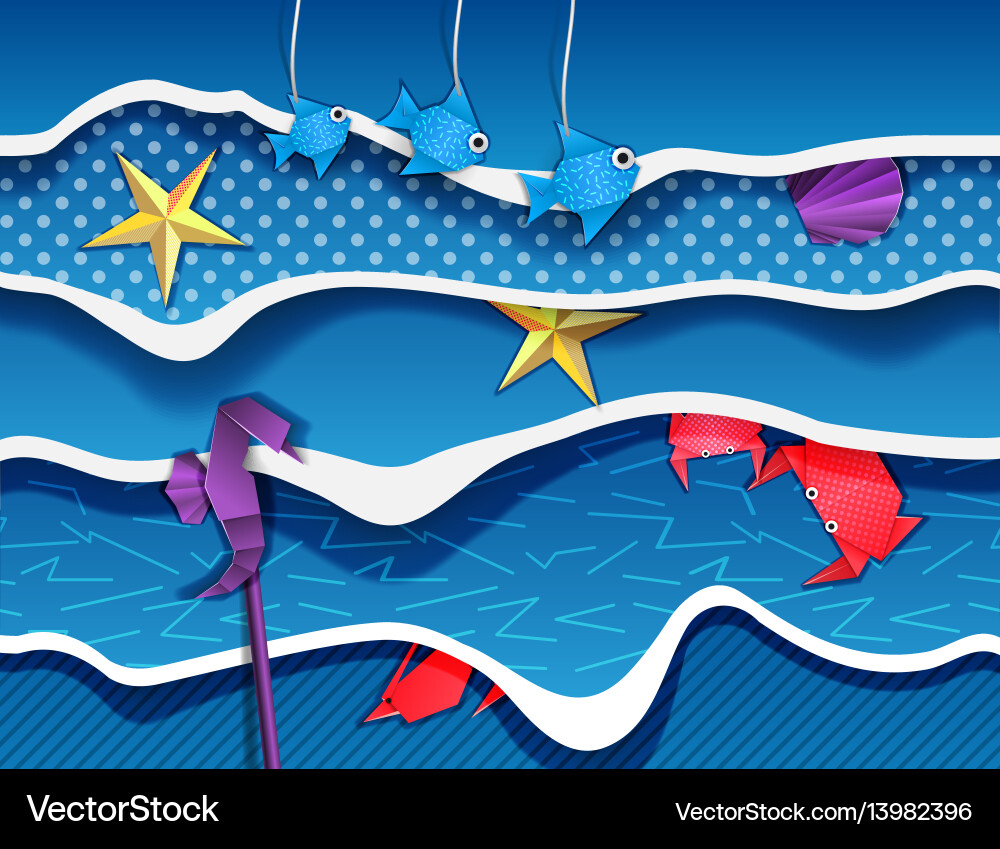 Papercut wave 05 Royalty Free Vector Image - VectorStock