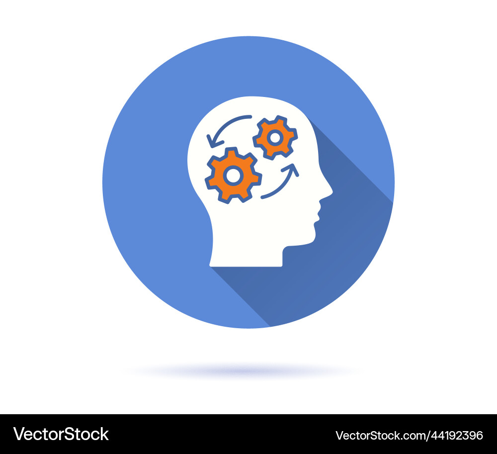 Psychotherapy icon with long shadow for graphic Vector Image