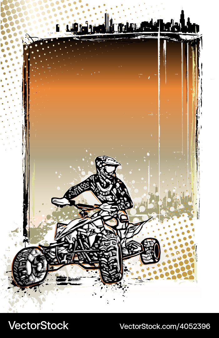Quad bike poster Royalty Free Vector Image - VectorStock