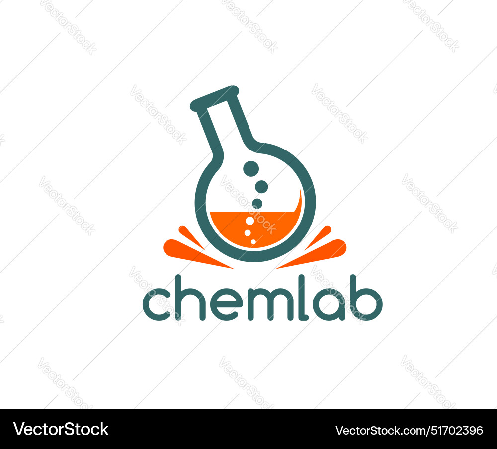 Science lab icon emblem for laboratory Royalty Free Vector