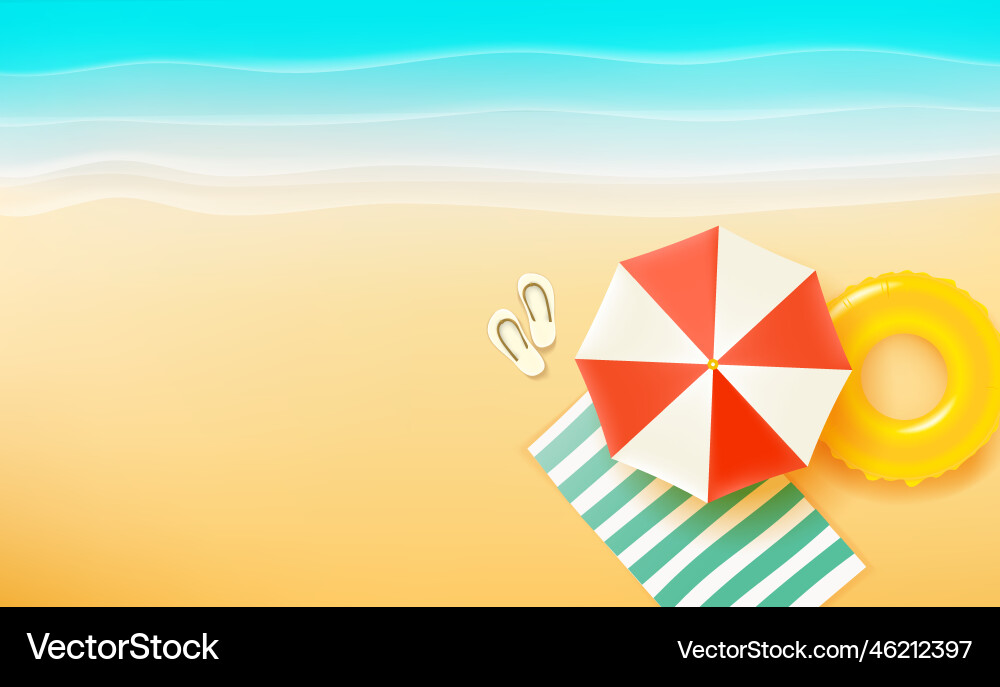 Beautiful pastel color beach landscape 3d Vector Image