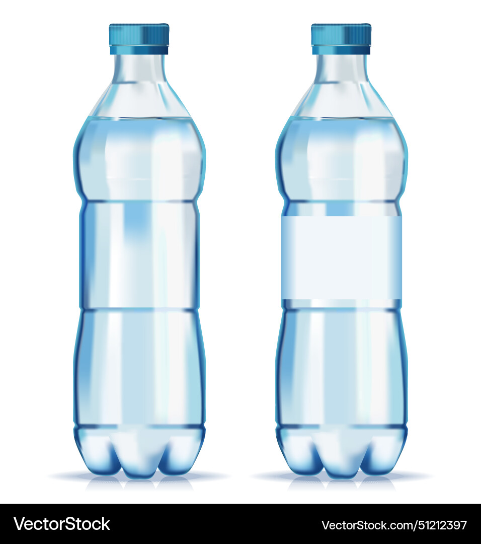 Bottles with water on white background realistic Vector Image
