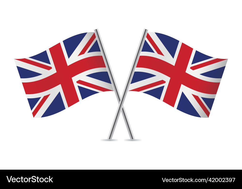 Britain crossed flags Royalty Free Vector Image