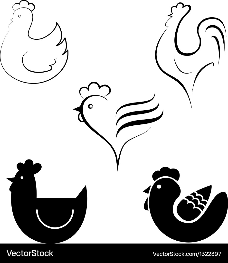Chickens Royalty Free Vector Image - VectorStock