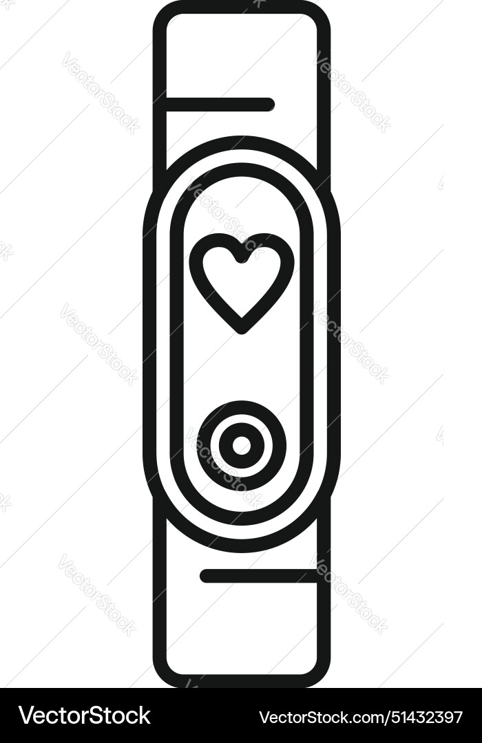 Fitness tracker icon with heart symbol Royalty Free Vector