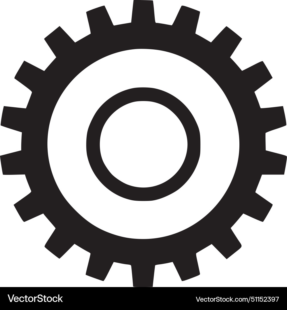 Gear - black and white isolated icon Royalty Free Vector
