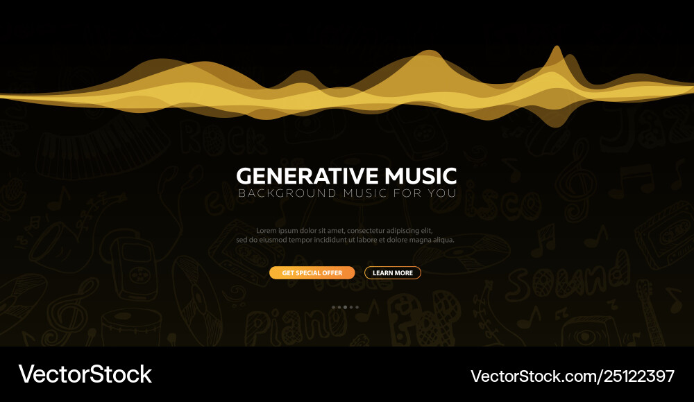 Generative music created ai Royalty Free Vector Image