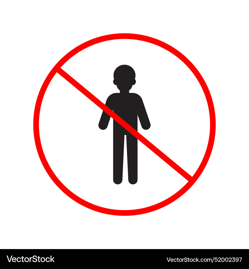 Men prohibited entry sign ensure gender-specific Vector Image
