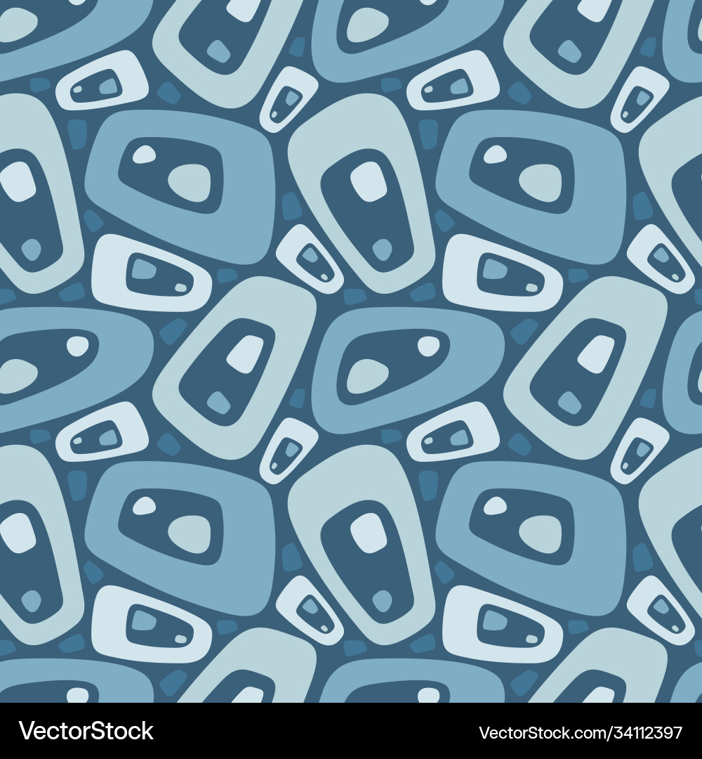Retro Atomic Blue Pattern Royalty Free Vector Image