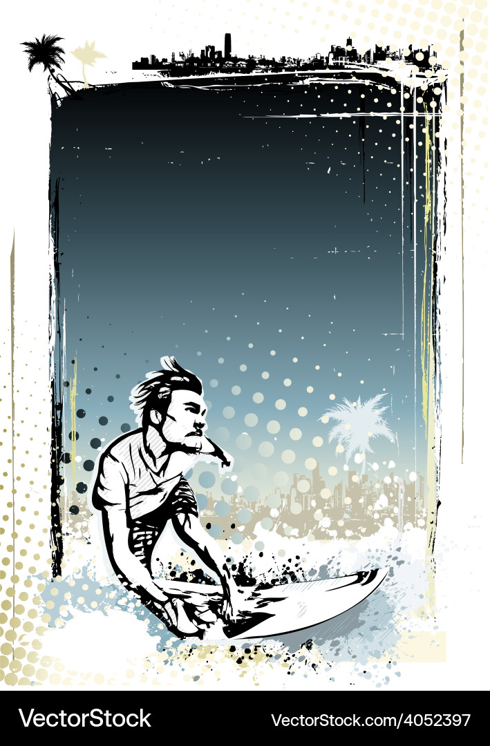 Surfer poster Royalty Free Vector Image - VectorStock
