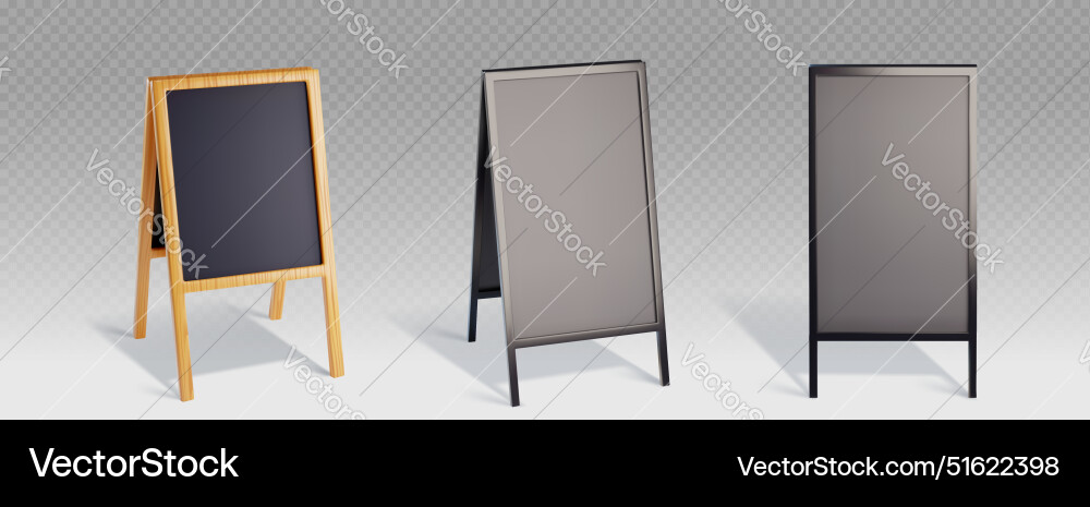 Blackboard stands set on transparent background Vector Image