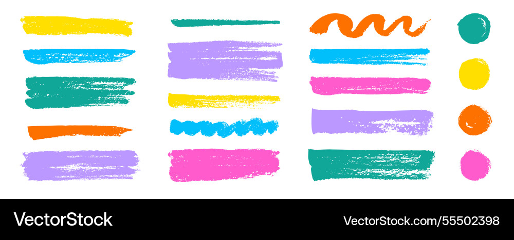 Brush texture stroke pencil color underline Vector Image
