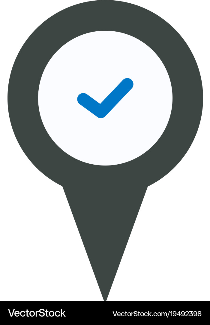 Check Mark Pin Location Icon Royalty Free Vector Image