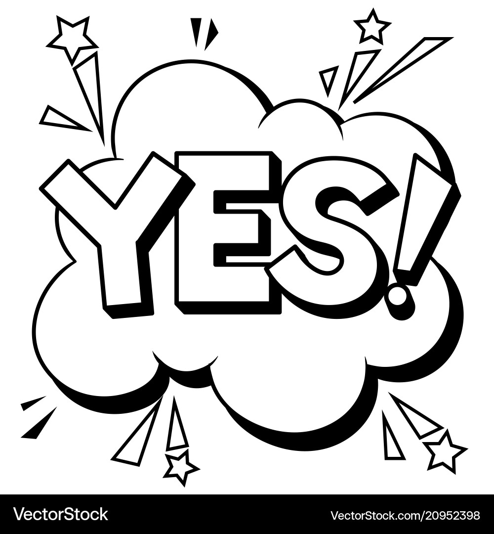 Comic Book Yes Word Royalty Free Vector Image - VectorStock