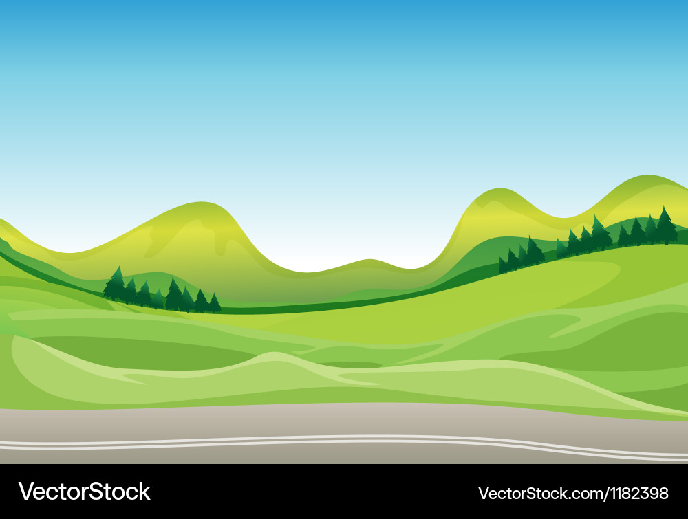 Countryside road Royalty Free Vector Image - VectorStock