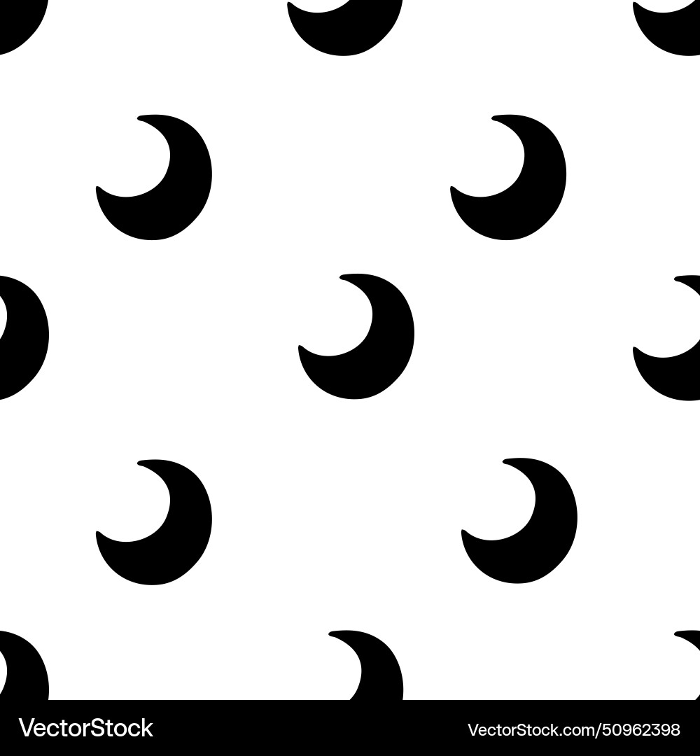 Crescent moon phases pattern Royalty Free Vector Image