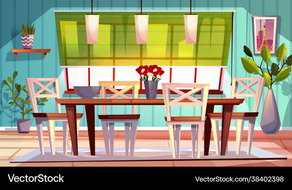 Dining room interior Royalty Free Vector Image
