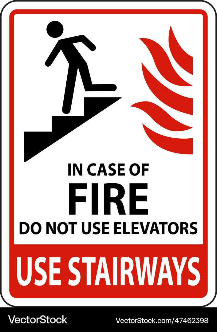 Fire Safety: Do Not Use Elevators Royalty Free Vector Image