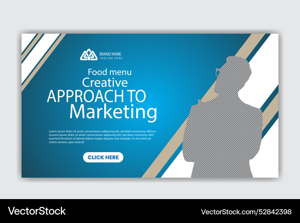 Food menu youtube thumbnail design best Royalty Free Vector