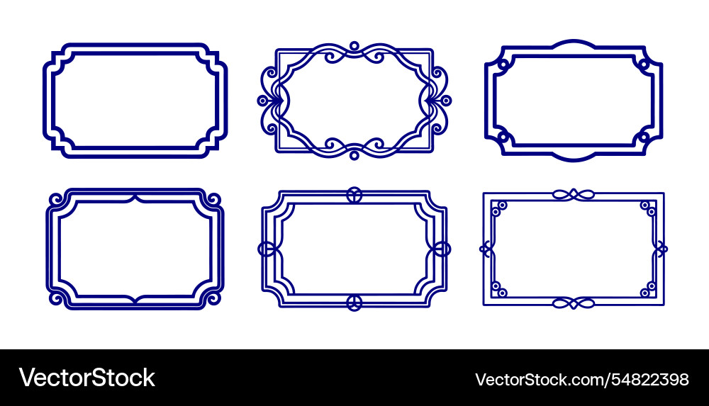 Geometric solid line frame design Royalty Free Vector Image