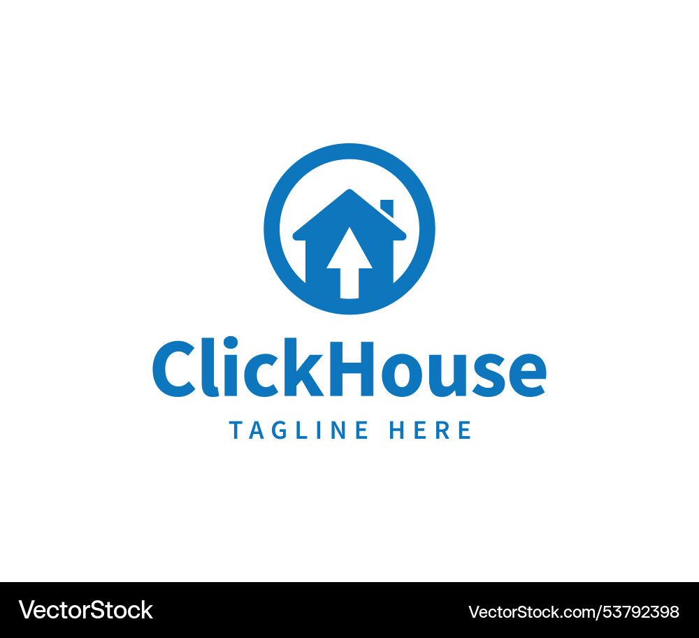 House click logo or click home logo design Vector Image