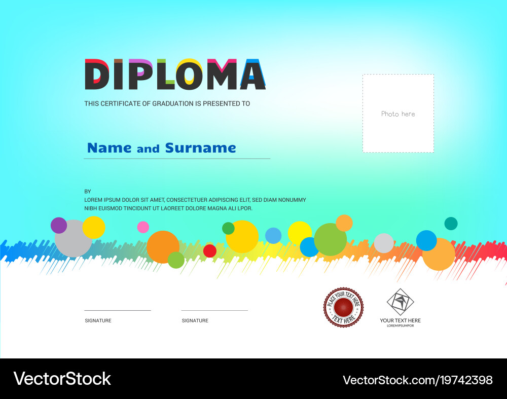 Kids summer camp diploma or certificate template Vector Image
