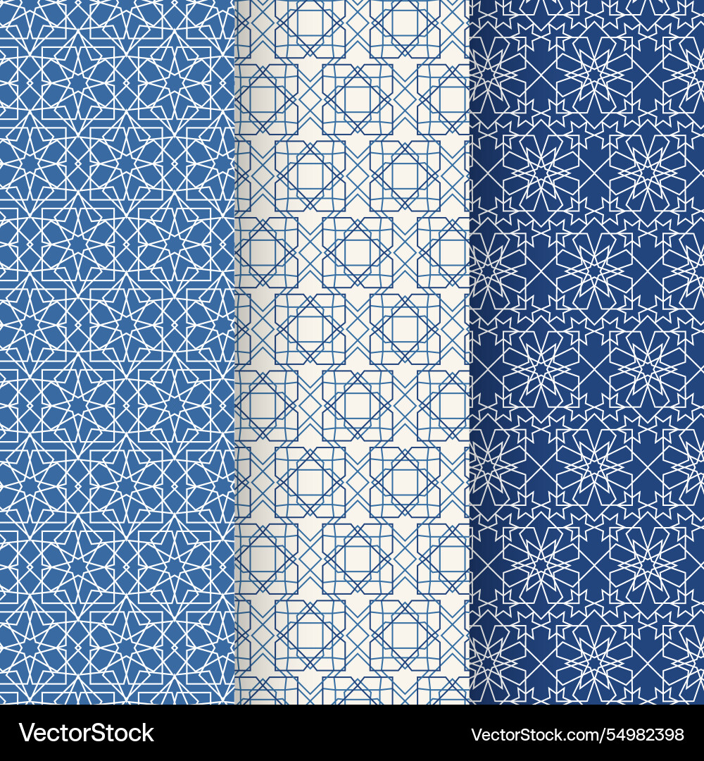 Linear arabic pattern collection Royalty Free Vector Image