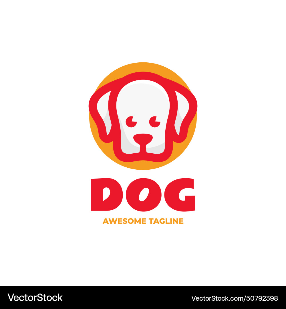 Logo dog simple mascot style Royalty Free Vector Image