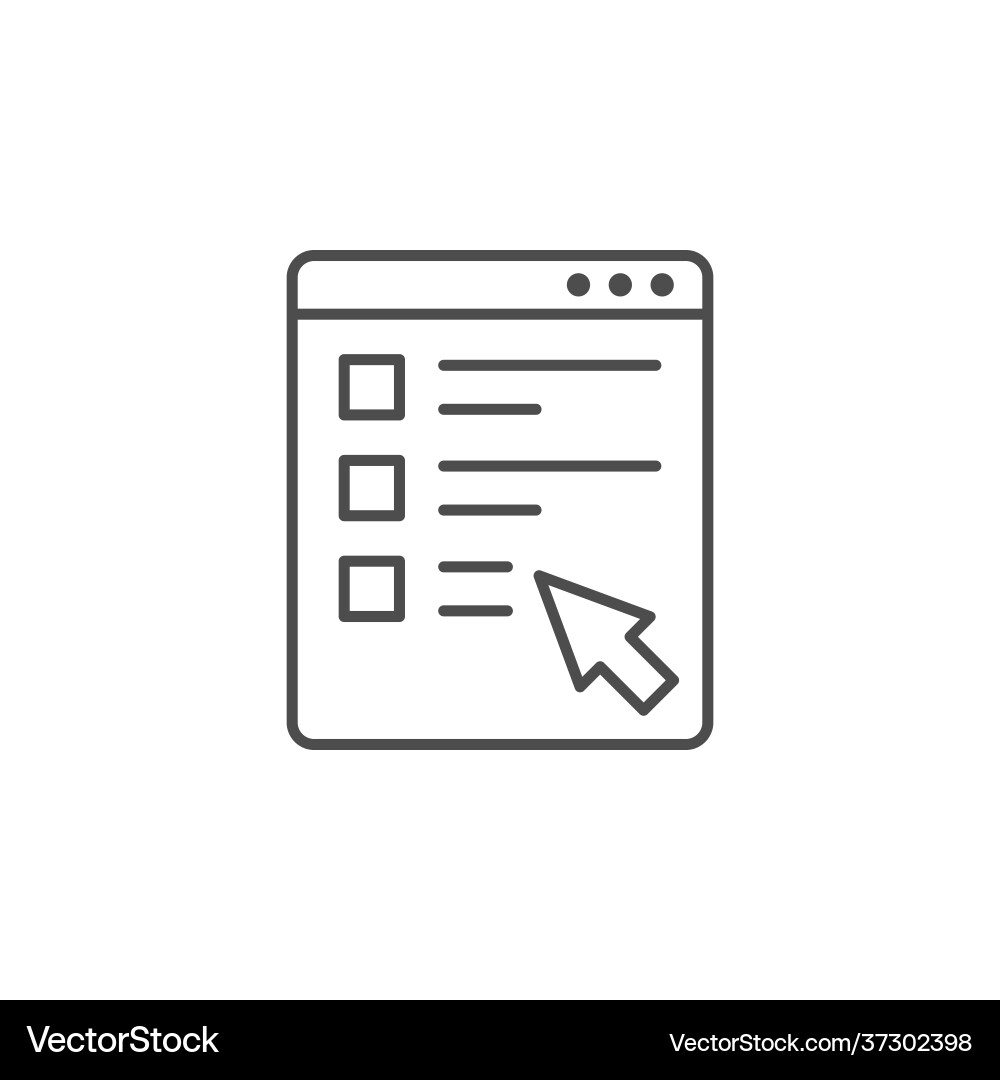 Online form line outline icon Royalty Free Vector Image